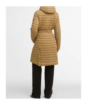 Barbour Quilted Long Sleeve Hooded Jacket With Belt