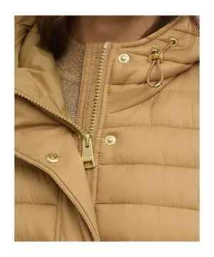 Barbour Quilted Long Sleeve Hooded Jacket With Belt