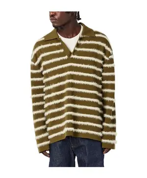 AMI Paris Striped Polo Shirt