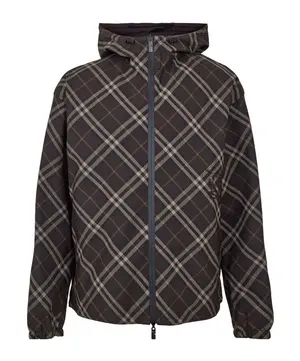 Burberry Checkered Hooded Jacket