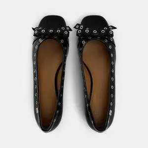GANNI Bow Detail Ballet Flats