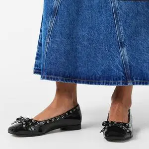 GANNI Bow Detail Ballet Flats