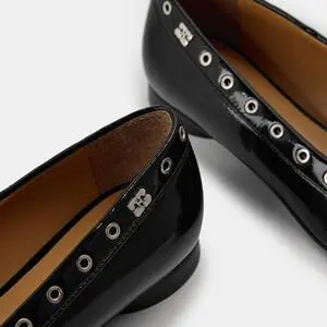 GANNI Bow Detail Ballet Flats