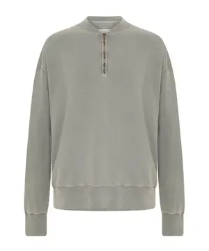 MAISON MARGIELA Quarter Zip Fleece Top - Gray