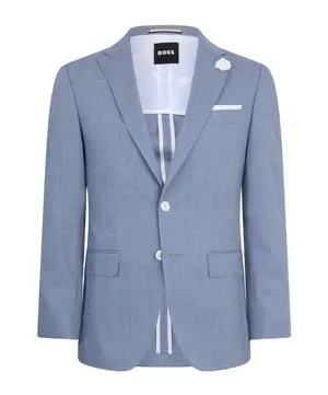 Hugo Boss Textured Two-button Blazer - Blue
