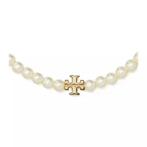 Tory Burch Kira Pearl And Logo Choker Necklace