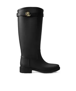 Ralph Lauren Real Leather Portiah Wellies - Black