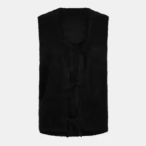 GANNI Sleeveless Knit Vest With Tie Detail