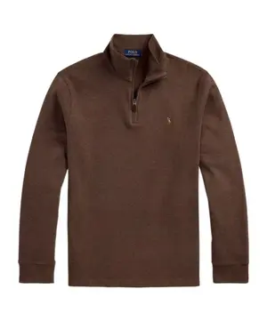 Polo Ralph Lauren Estate Fleece Quarter Zip Sweater - Brown