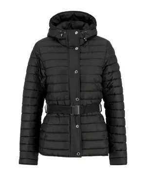 Barbour Quilted Cotton Belted Jacket With Zip Closure - Black