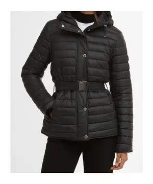 Barbour Quilted Cotton Belted Jacket With Zip Closure