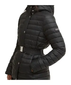 Barbour Quilted Cotton Belted Jacket With Zip Closure