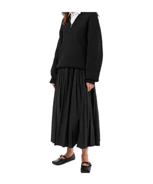 Balenciaga Quarter Zip Knit Top - Black