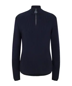 Dolce & Gabbana Ribbed Knit Quarter-zip Top