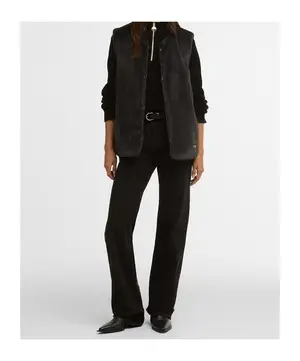 Barbour Sleeveless Faux Fur Vest - Black