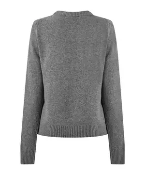 GANNI Bunny Intarsia Crewneck Sweater - Gray