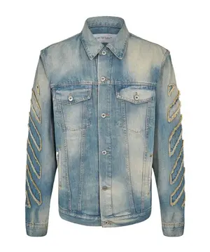 Off-White Casual And Versatile Denim Jacket - Gray