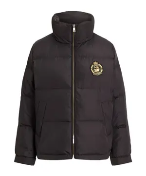 Ralph Lauren Real Leather Shorts Puffer Jacket - Black