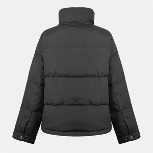 Ralph Lauren Quilted Leather Puffer Jacket With Stand Collar