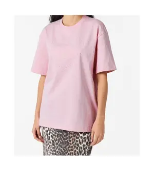 GANNI Logo Embroidered Heart T-shirt - Pink