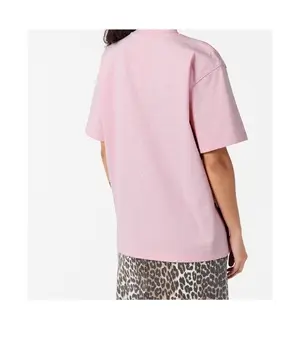 GANNI Logo Embroidered Heart T-shirt - Pink