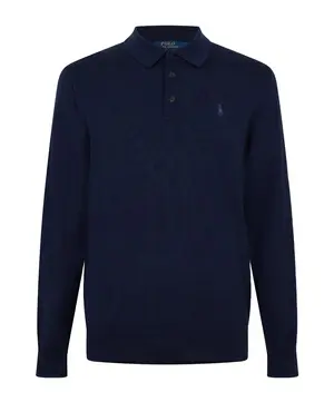 Polo Ralph Lauren Navy Long-sleeve Knit Polo