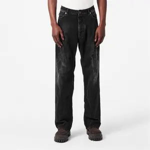 Balenciaga Bal Distress Wide Leg Jeans