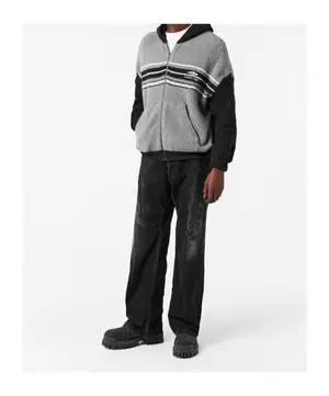 Balenciaga Bal Distress Wide Leg Jeans