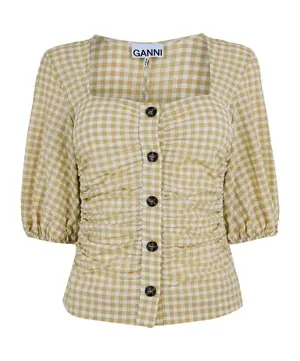 GANNI Checked Blouse