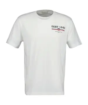 Gant Logo Short Sleeve T-shirt - White