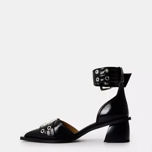 GANNI Buckled Block Court Shoes