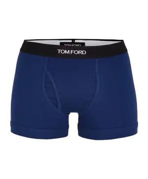 TOM FORD Logo Cotton Boxer Briefs - Blue