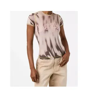 DIESEL® Crew Neck Printed Short Sleeve T-shirt - Nude