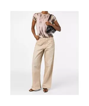 DIESEL® Crew Neck Printed Short Sleeve T-shirt - Nude