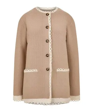 Posse Long-sleeved Knitted Cardigan With Contrasting Trim