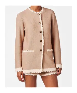 Posse Long-sleeved Knitted Cardigan With Contrasting Trim