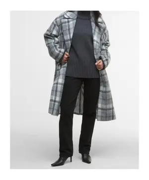 Barbour Double-breasted Plaid Coat