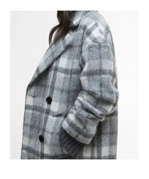 Barbour Double-breasted Plaid Coat