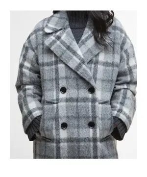 Barbour Double-breasted Plaid Coat