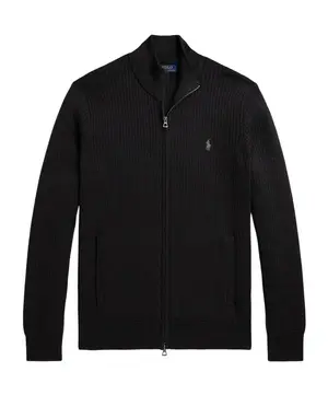 Polo Ralph Lauren Full-zip Knitted Jacket With Stand Collar