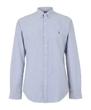 Polo Ralph Lauren Slim Fit Striped Oxford Shirt - Blue
