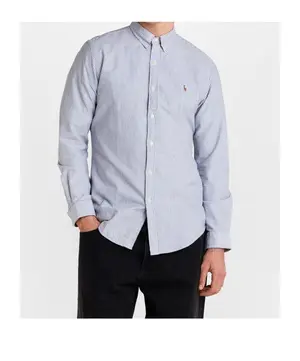 Polo Ralph Lauren Slim Fit Striped Oxford Shirt - Blue