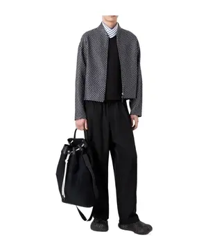 Emporio Armani Cropped Polka Dot Zip-up Jacket