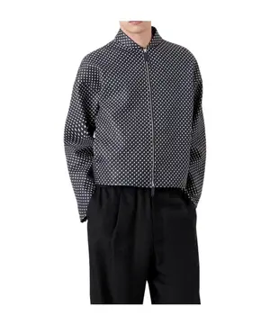 Emporio Armani Cropped Polka Dot Zip-up Jacket