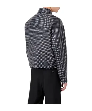 Emporio Armani Cropped Polka Dot Zip-up Jacket