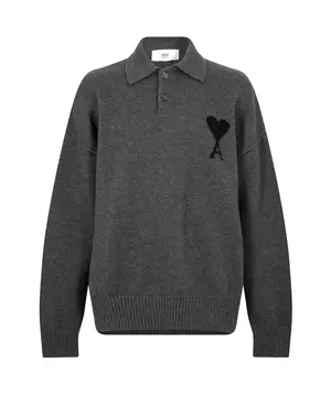 AMI Paris Long-sleeved Knitwear - Black