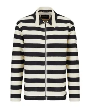 Emporio Armani Collared Zip-front Overshirt