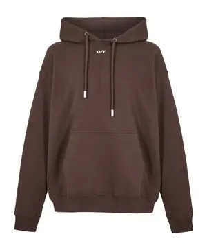 Off-White Hooded Sweatshirt - Brown
