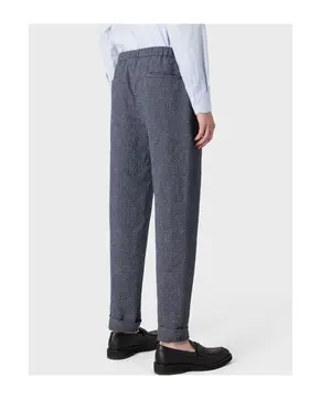 Emporio Armani Textured Woven Cropped Trousers