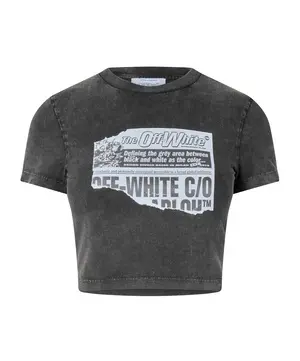 Off-White Cropped Crewneck T-shirt